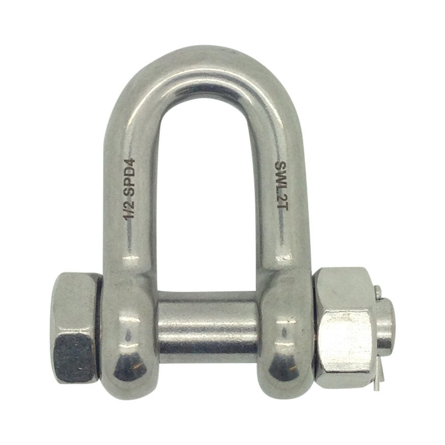 0.50T W.L.L. Stainless Steel Load Rated Safety Pin Dee Shackle - Deacon ...